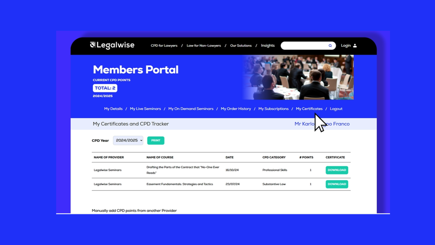 Questions & Answers on CPD Tracker | Legalwise Seminars